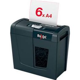 Rexel Secure X6 Aktenvernichter P4, Partikelschnitt 4 x 40 mm, 10 l, 6 Blatt Schnittleistung, Anti-Papierstau-Technologie, schwarz