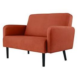 Zweisitzer Sofa easyChair® by Paperflow LISBOA, Stoffbezug rostfarben, Fußgestell schwarz, B 1240 x T 815 x H 830 mm