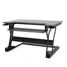 Ergotron Sitz-Steh-Schreibtisch WorkFit-T, höheneinstellbar, Maße B 889 x T 584 mm, schwarz