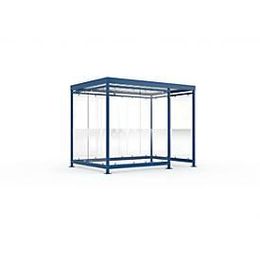 Überdachungssystem WSM Köln K3 d/b, B 3180 x T 2165 x H 2510 mm, fertig montiert, enzianblau RAL 5010