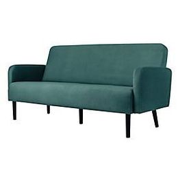 Dreisitzer Sofa easyChair® by Paperflow LISBOA, Stoffbezug grün, Fußgestell schwarz, B 1590 x T 550 x H 430 mm