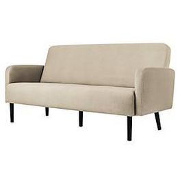 Dreisitzer Sofa easyChair® by Paperflow LISBOA, Stoffbezug elfenbeinfarben, Fußgestell schwarz, B 1760 x T 815 x H 830 mm