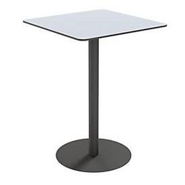 Paperflow Outdoor-Tisch Cross, quadratisch, Tellerfuß, B 800 x T 800 x H 1100 mm, grau/mattschwarz