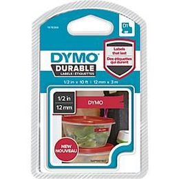 Dymo Permanenthaftendes D1-Hochleistungsband aus Vinyl , 12mm rot/weiß