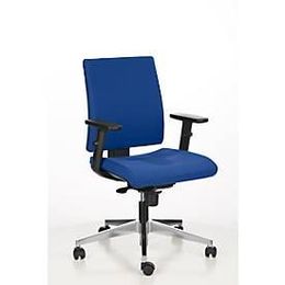 Nowy Styl Bürostuhl INTRATA, Synchronmechanik, ohne Armlehnen, Muldensitz mit Knierolle, bis 110 kg, Aluminium, blau