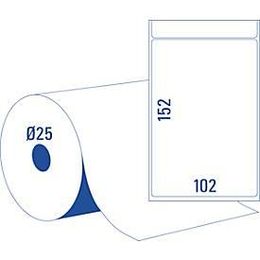 Avery Zweckform AVERY® Zweckform Thermodirekt-Etiketten, bedruckbar, Rollenkern Ø 25 mm, 950 Stück, B 102 x H 152 mm, weiß