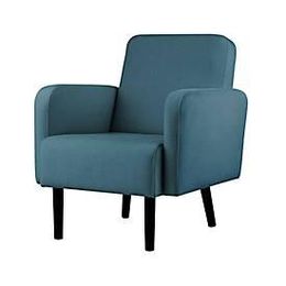 Sessel easyChair® by Paperflow LISBOA, Stoffbezug blau, Fußgestell schwarz, B 710 x T 815 x H 830 mm