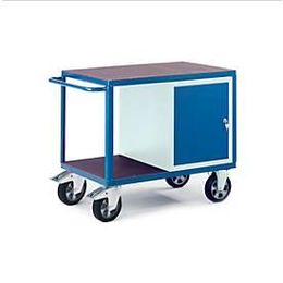 ROLLCART Schwerlast-Werkstattwagen mit Stahlschrank, 1000 x 700 mm, Tragkraft 1000 kg