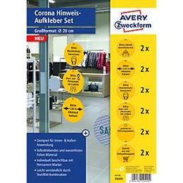 Avery Zweckform AVERY® Zweckform Klebeetiketten 49400 Corona, Designs speziell für Handel, beschreibbar, rund, gelb, 12 Stück