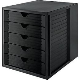 HAN Schubladenbox SYSTEMBOX KARMA, 5 geschlossene Schubladen, DIN A4, leichtlaufend, B 274 x T 330 x H 320 mm, schwarz