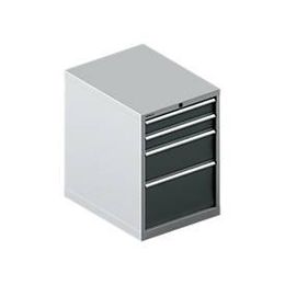 Schäfer Shop Schäfer Shop Select Schubladenschrank 27-36, 4 Schübe, bis 200 kg, B 564 x T 725 x H 800 mm, anthrazitgrau/weißaluminium