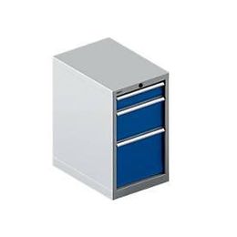 Schäfer Shop Schäfer Shop Select Schubladenschrank 18-27, 3 Schübe (H 100/200/300mm), bis 200 kg, B 411 x T 572 x H 700 mm, enzianblau/weißaluminium