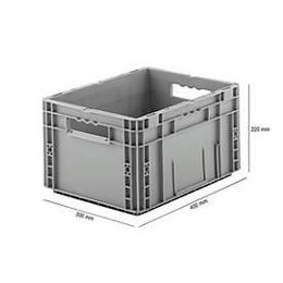 Schäfer Shop Euro Box Serie MF 4220, aus PP, Inhalt 19,7 L, Durchfassgriff, grau
