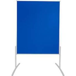 Moderationstafel Franken Pro Line, Hoch- & Querformat, beidseitig verwendbar, B 1200 x H 1500 mm, Filzoberfläche blau