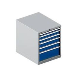 Schäfer Shop Schäfer Shop Select Schubladenschrank 27-36, 6 Schübe, bis 75 kg, B 564 x T 725 x H 700 mm, enzianblau/weißaluminium