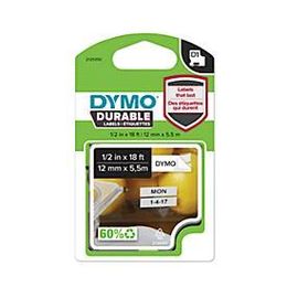 Dymo Permanenthaftendes D1-Hochleistungsband aus Vinyl, B 12 mm, weiß/scharz