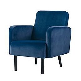 Sessel easyChair® by Paperflow LISBOA, Samtbezug blau, Fußgestell schwarz, B 710 x T 815 x H 830 mm