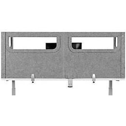 bakkerelkhuizen Schreibtisch-Akustik-Trennwand BE Safety Screen U-Form, mit Acrylfenster, Dicke 10 mm, B 160 x T 60 x H 60 mm, hellgrau