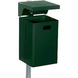 Abfallbehälter mit Haube, grün (RAL 6005)