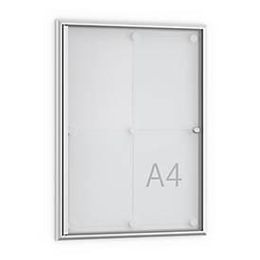 Softline-Flachschaukasten MSK4, rahmenlose Tür, 4 x DIN A4