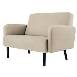 Zweisitzer Sofa easyChair® by Paperflow LISBOA, Stoffbezug elfenbeinfarben, Fußgestell schwarz, B 1240 x T 815 x H 830 mm