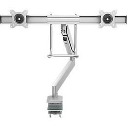 Monitorarm Fellowes® Eppa™, für 2 Displays bis 32" & je bis 8 kg, höhenverstell-/dreh-/schwenk-/neigbar, Crossbar-Design, Kabelführung, Tischklemme, silber