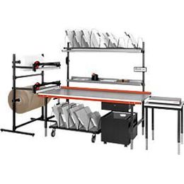 Schublade für Pack- und Arbeitstisch Rocholz System 1600/2000, bis zu 35 kg, verschließbar, B 520 x T 500 x H 150 mm, Stahl, hellgrau