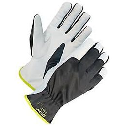 Lederhandschuh PIP Grap Skill, Polyester, Innenhand aus Ziegenleder, verstärkte Fingerspitzen, EN 388 (2 1 2 1), Größe 11, 1 Paar, Schwarz-Weiß