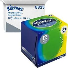 Kleenex® Kosmetiktücher 8825, 3-lagig, 1 Box = 56 Tücher, 12er Packung, weiß