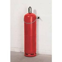 ASECOS Gasflaschen-Wandhalterung, Stahl, B 375 x T 220 x H 60 mm, 1 Flasche Ø 320 mm, mit Kettensicherung