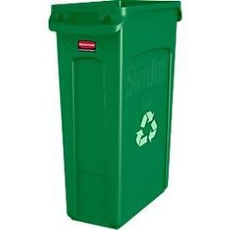 Rubbermaid Slim Jim® Abfallbehälter, 87 Liter, grün, m. Recycling-Symbol