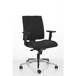 Nowy Styl Bürostuhl INTRATA, Synchronmechanik, ohne Armlehnen, Muldensitz mit Knierolle, bis 110 kg, Aluminium, schwarz