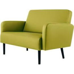 Zweisitzer Sofa easyChair® by Paperflow LISBOA, desinfektionsmittelbeständiger Kunstlederbezug grün, Fußgestell schwarz, B 1240 x T 815 x H 830 mm