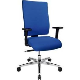 Topstar Bürostuhl PROFI STAR 15 high, mit Armlehnen, Synchronmechanik, Flachsitz, für große Menschen, blau/alusilber