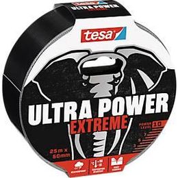Tesa® Montageband Ultra PowerExtrem, robust & reißfest, temperatur-/wasser-/UV-beständig, von Hand einreißbar, 1 Rolle mit L 25 m x B 50 mm, schwarz