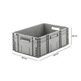 Schäfer Shop Euro Box Serie MF 6220, aus PP, Inhalt 41,6 L, Durchfassgriff, grau