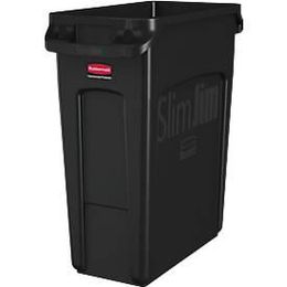 Rubbermaid Abfallbehälter Slim Jim®, Kunststoff, Fassungsvermögen 60 Liter, schwarz