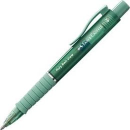 Kugelschreiber Faber-Castell Poly Ball View, Schreibfarbe blau, Strichbreite 0,6 mm, dokumentenecht, auswechselbare Mine, Gummigriff, grün