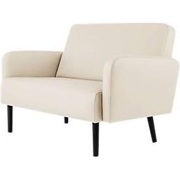 Zweisitzer Sofa easyChair® by Paperflow LISBOA, desinfektionsmittelbeständiger Kunstlederbezug weiß, Fußgestell schwarz, B 1240 x T 815 x H 830 mm