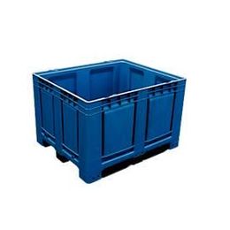 Palettenbox Big Box 680 l, B 1200 x T 1000 x H 790 mm, geschlossen, blau, 3 Kufen