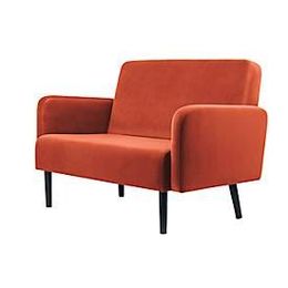 Zweisitzer Sofa easyChair® by Paperflow LISBOA, Samtbezug rostfarben, Fußgestell schwarz, B 1240 x T 815 x H 830 mm