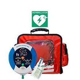 Erste-Hilfe-& Defibrillator-Wandtasche, für HeartSine Defibrillatoren & Erste-Hilfe-Materialien, leer, 8 Staufächer, B 400 x T 250 x H 350 mm, rot