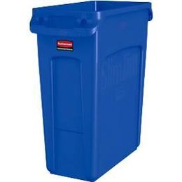 Rubbermaid Abfallbehälter Slim Jim®, Kunststoff, Fassungsvermögen 60 Liter, blau