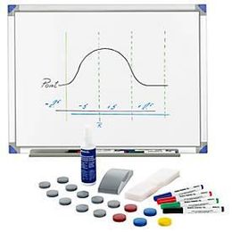 Schäfer Shop Schäfer Shop Select Whiteboard 90120 lackiert, Alurahmen + Whiteboard-Zubehör-Set Standard GRATIS