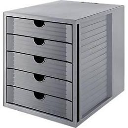 HAN Schubladenbox SYSTEMBOX KARMA, 5 geschlossene Schubladen, DIN A4, leichtlaufend, B 274 x T 330 x H 320 mm, grau
