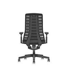 Interstuhl Bürostuhl PUREis3, verstellbare Armlehnen, 3D-Auto-Synchronmechanik, Muldensitz, Netzrücken, schwarz/schwarz