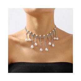 ANLÜDE Charm-Kette Damen-Perlenkette mit Quasten-Design (1-tlg)