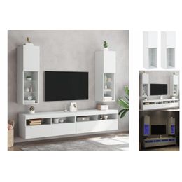 vidaXL TV-Schrank TV-Schränke mit LED-Leuchten 2 Stk Weiß 30