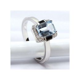 Goldene Hufeisen Silberring echter Blautopas Ring 925 Sterling-Silber Rhodiniert