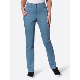 Bequeme Jeans COSMA Gr. 19, Kurzgrößen, blau (blue, bleached) Damen Jeans